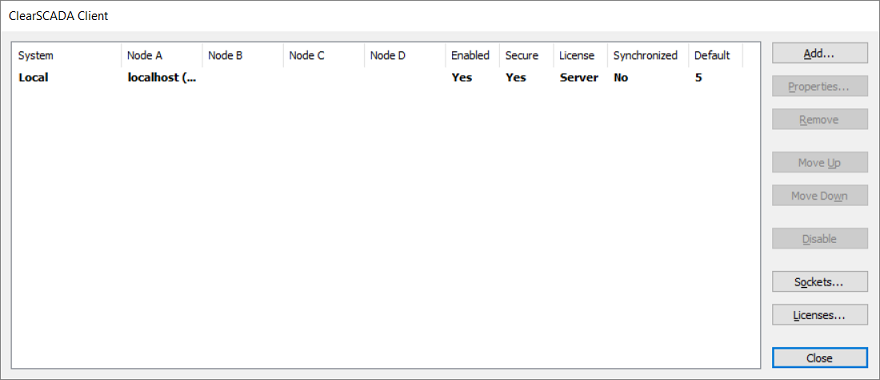 Client Administration Guide - Display the Client Applet (ViewX Client - System Connections)